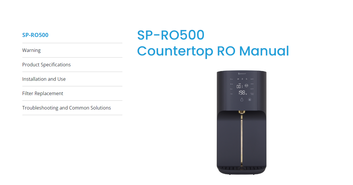 SP-RO500 Countertop Reverse Osmosis Manual - SpiroPure